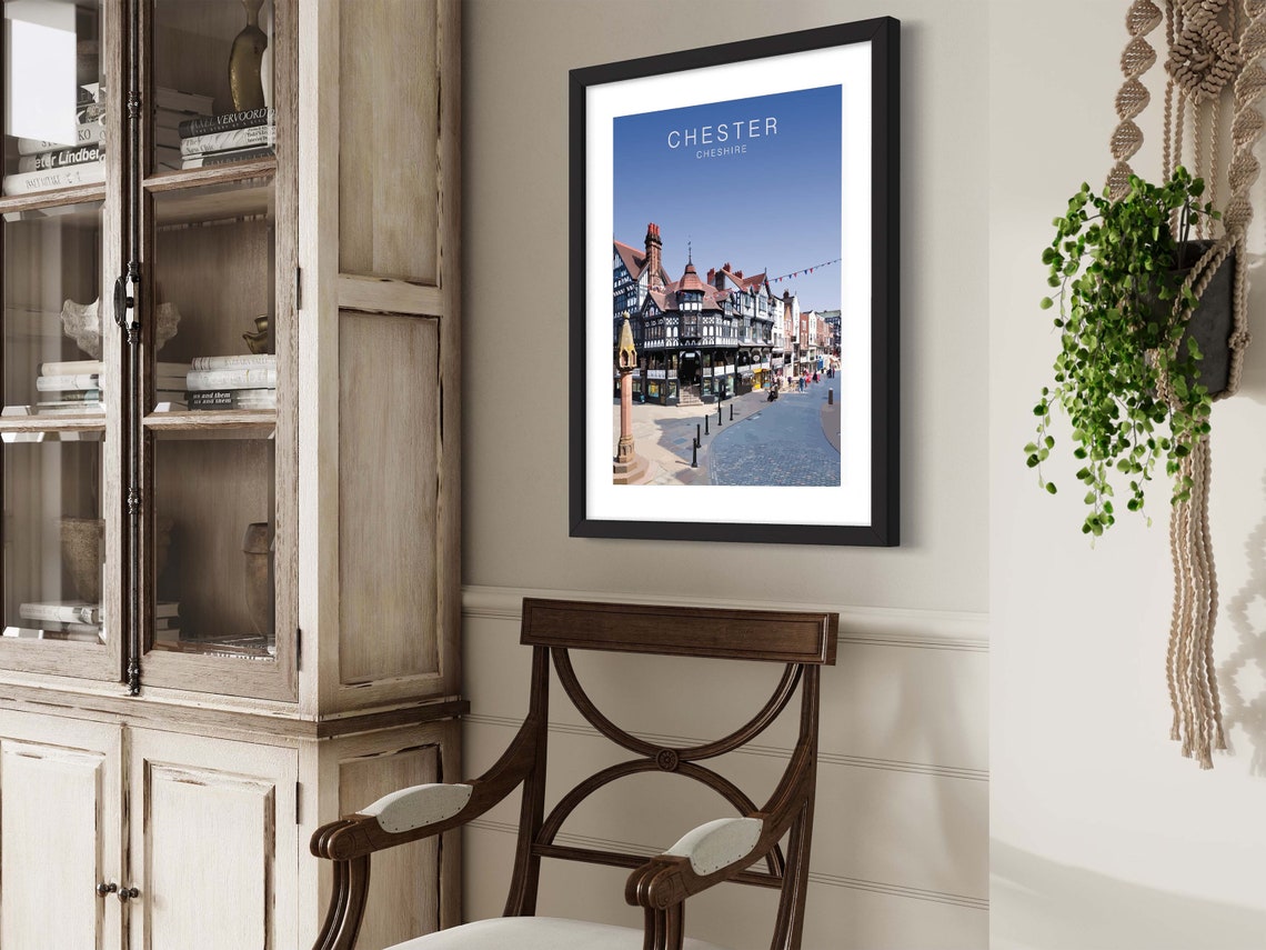 Chester Illustration Poster | North West Artwork | A4 A3 A2 A1 Framed ...