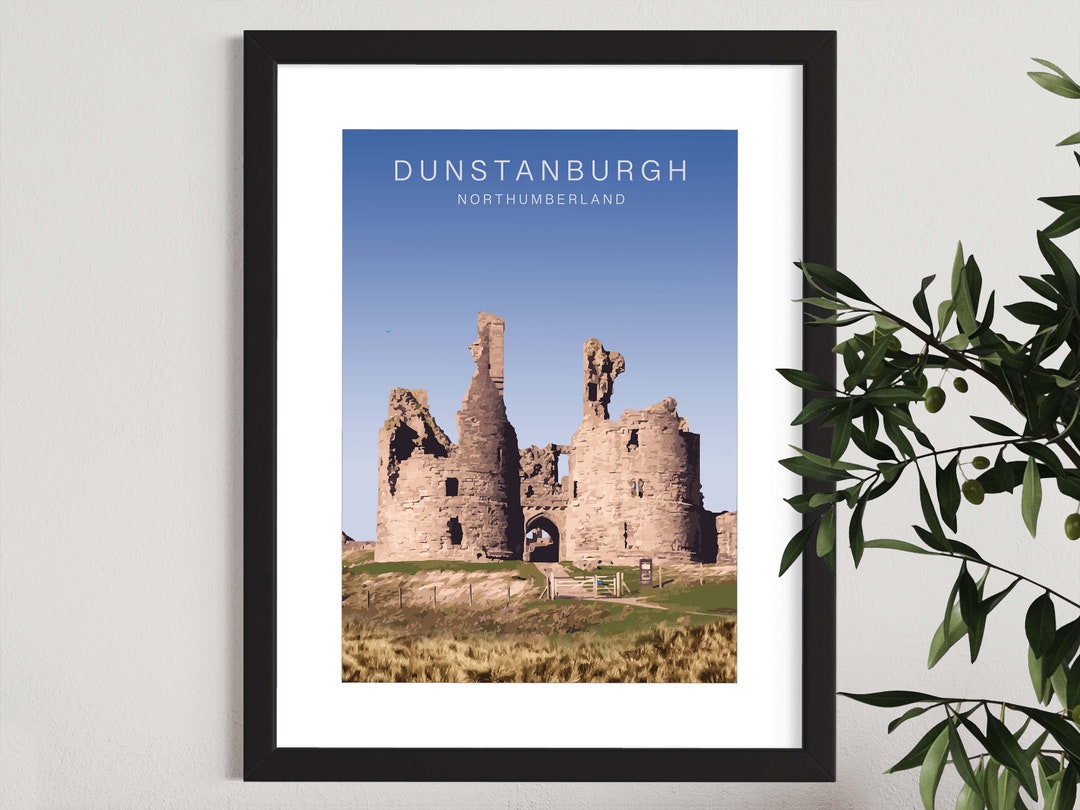 Dunstanburgh Castle Illustration Poster Northumberland Artwork A4 A3 A2 ...