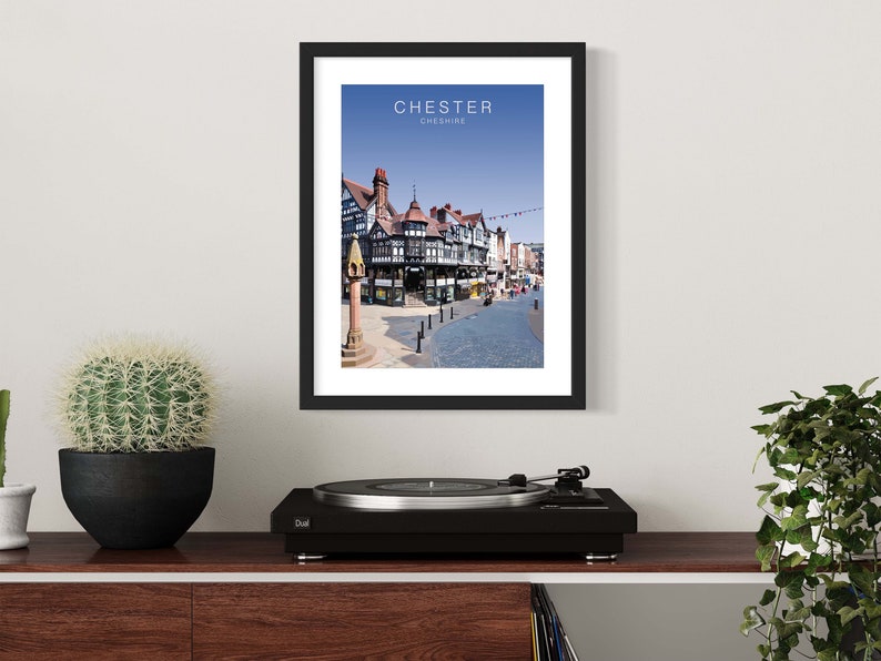 Chester Illustration Poster | North West Artwork | A4 A3 A2 A1 Framed ...