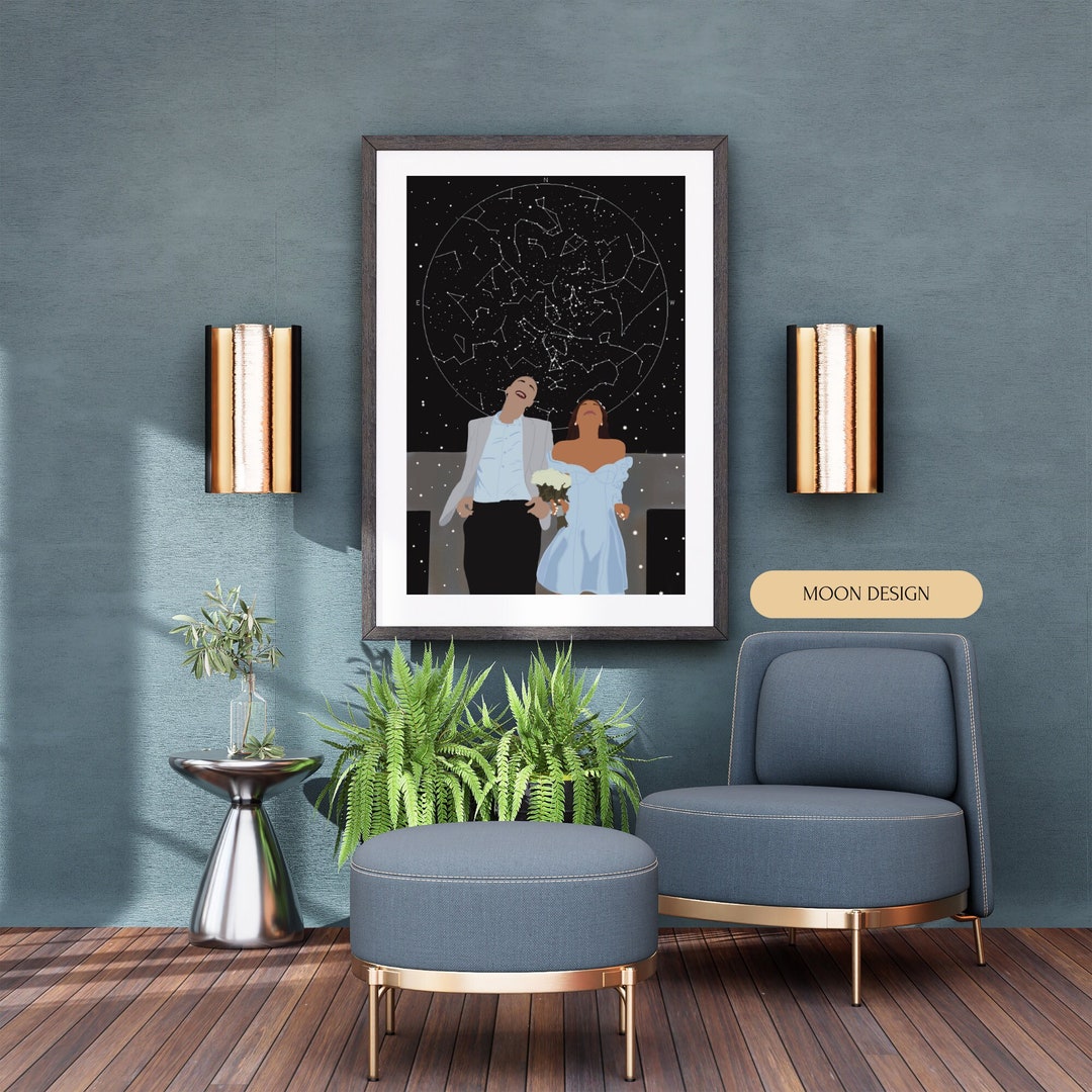 Personalized Faceless Couple Portrait, Custom Line Art, Couples ...