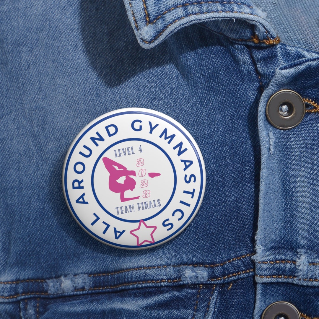 Customizable Gymnastics Team Pin Buttons - Personalized Badge for Meets ...