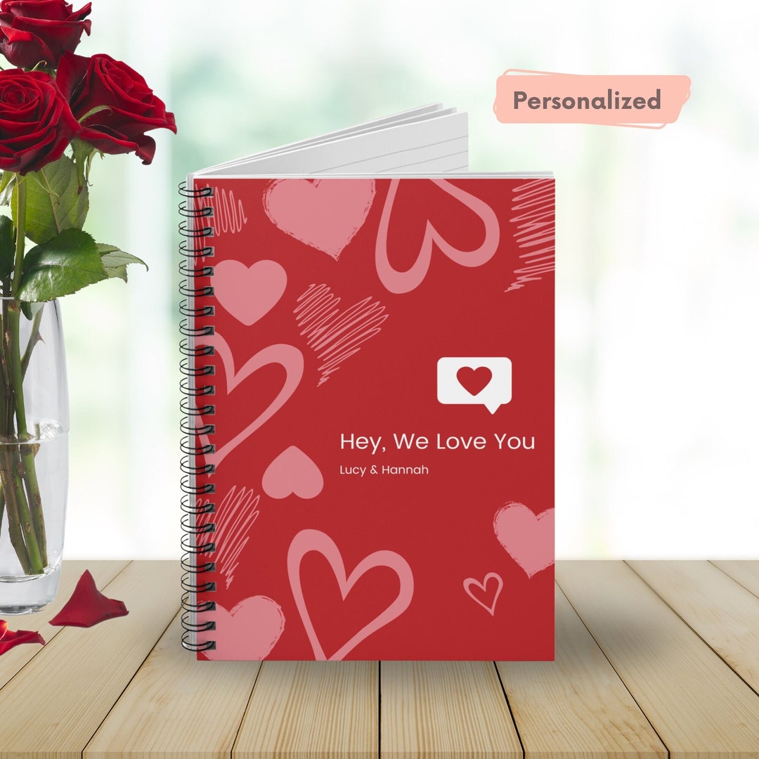 Personalized Valentine's Day Notebook - Custom Spiral Journal With ...