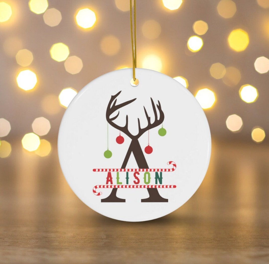 Letter Name Ornament - 2023 Family Ornament - Custom Initial Ornament ...