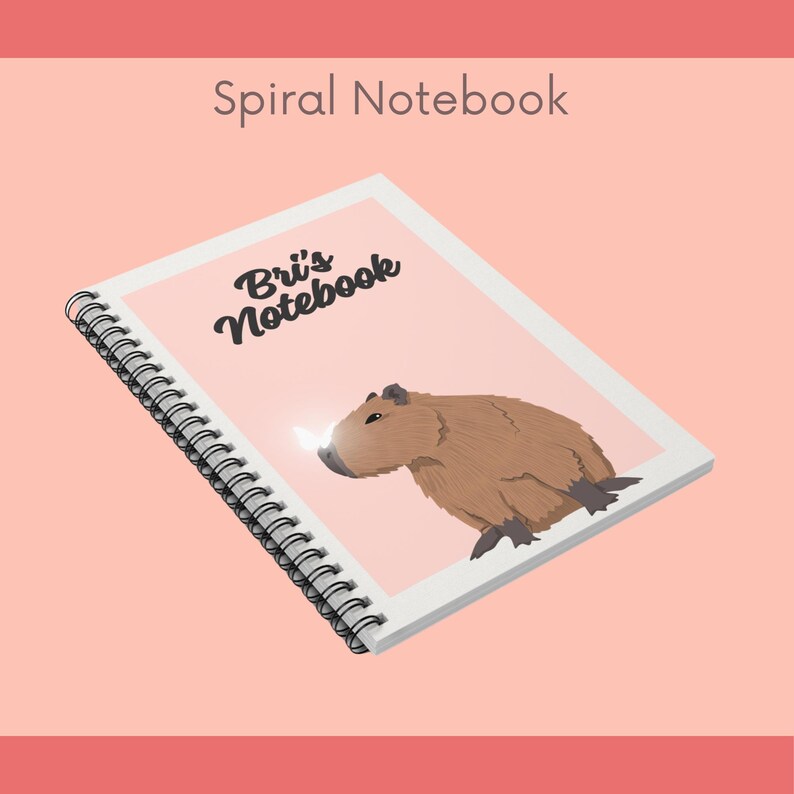 Personalized Capybara Notebook | Cute & Customizable, Add Your Text and ...