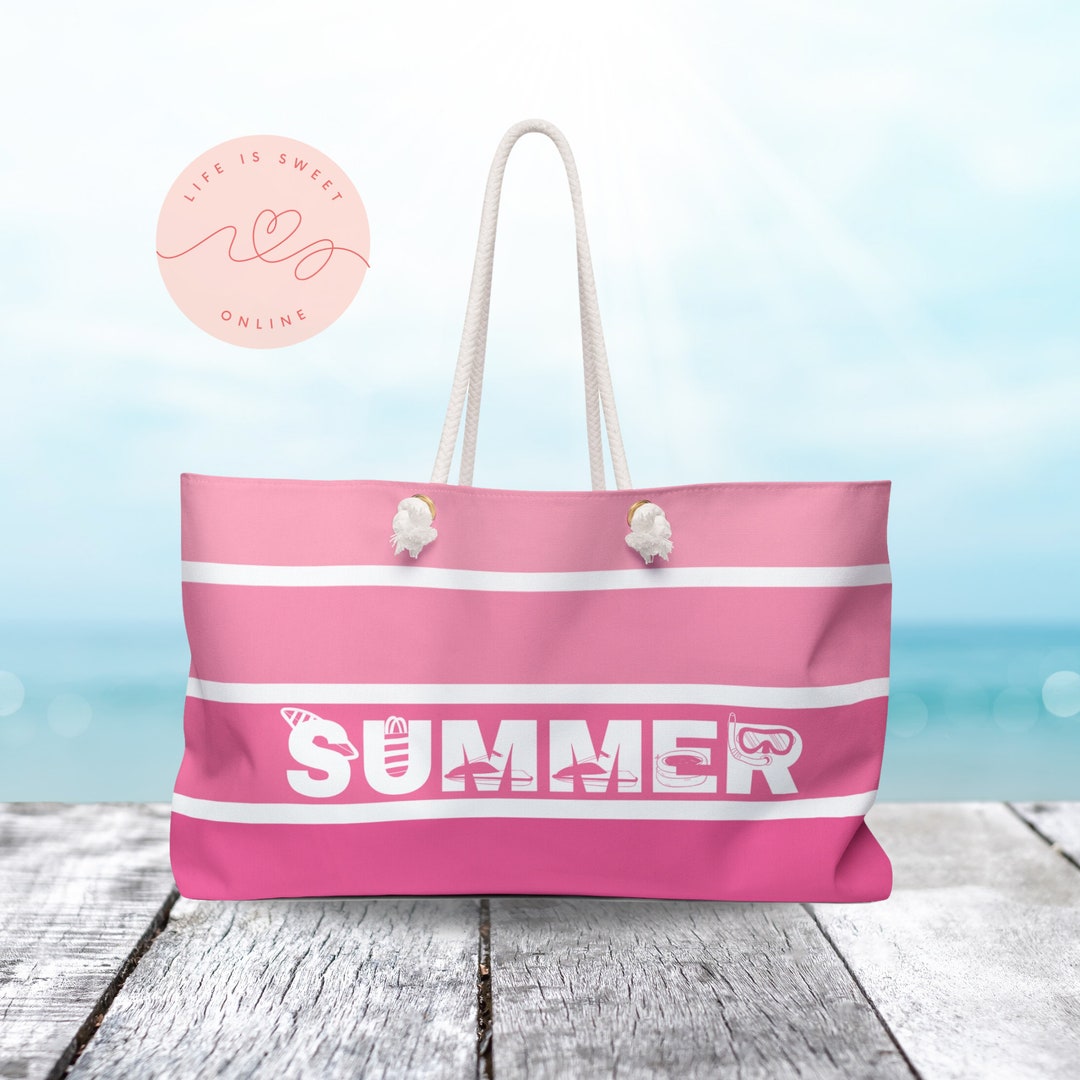 SUMMER Oversized Weekender Tote | Large Beach Vacation Bag | Weekender ...