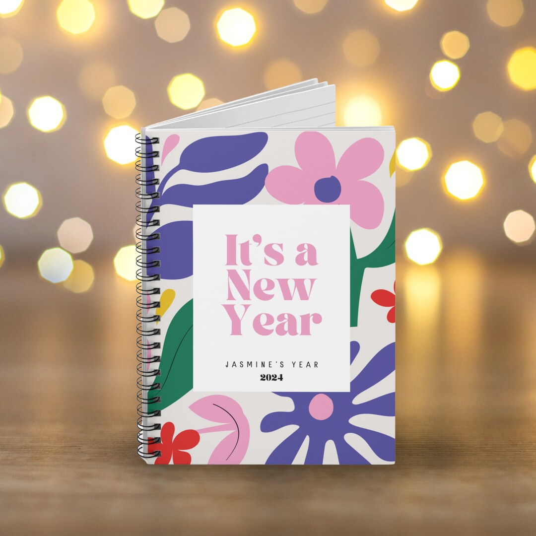 Personalized Spiral Notepad, 2024 Custom New Year's Journal - 118 Ruled ...