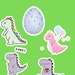 Cute Baby Dinosaur Stickers With Letter Eggs, Dinosaur PNG, Dinosaur ...