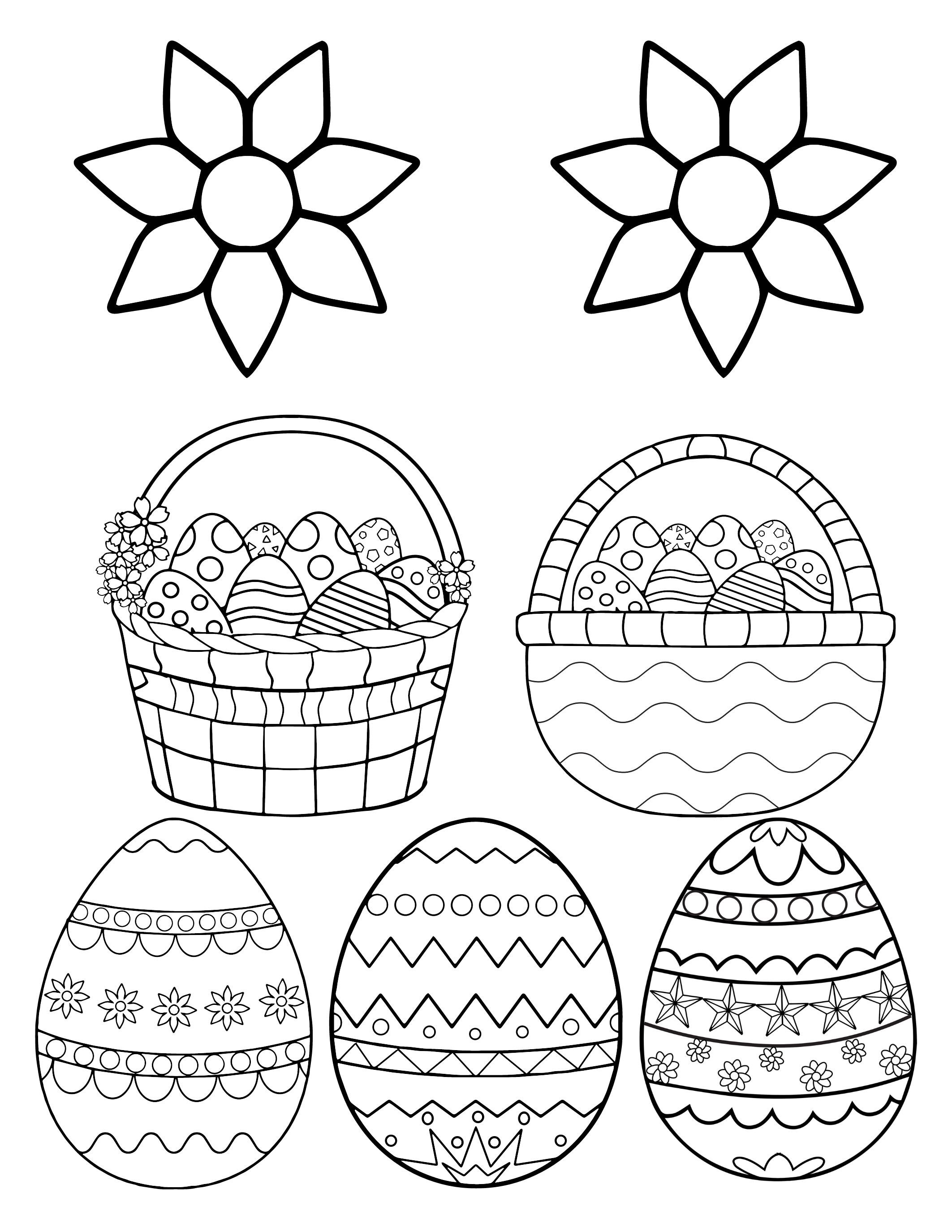 4 Easter Coloring Pages, Kids Fun, Easter Eggs, Easy Fun Coloring Pages ...