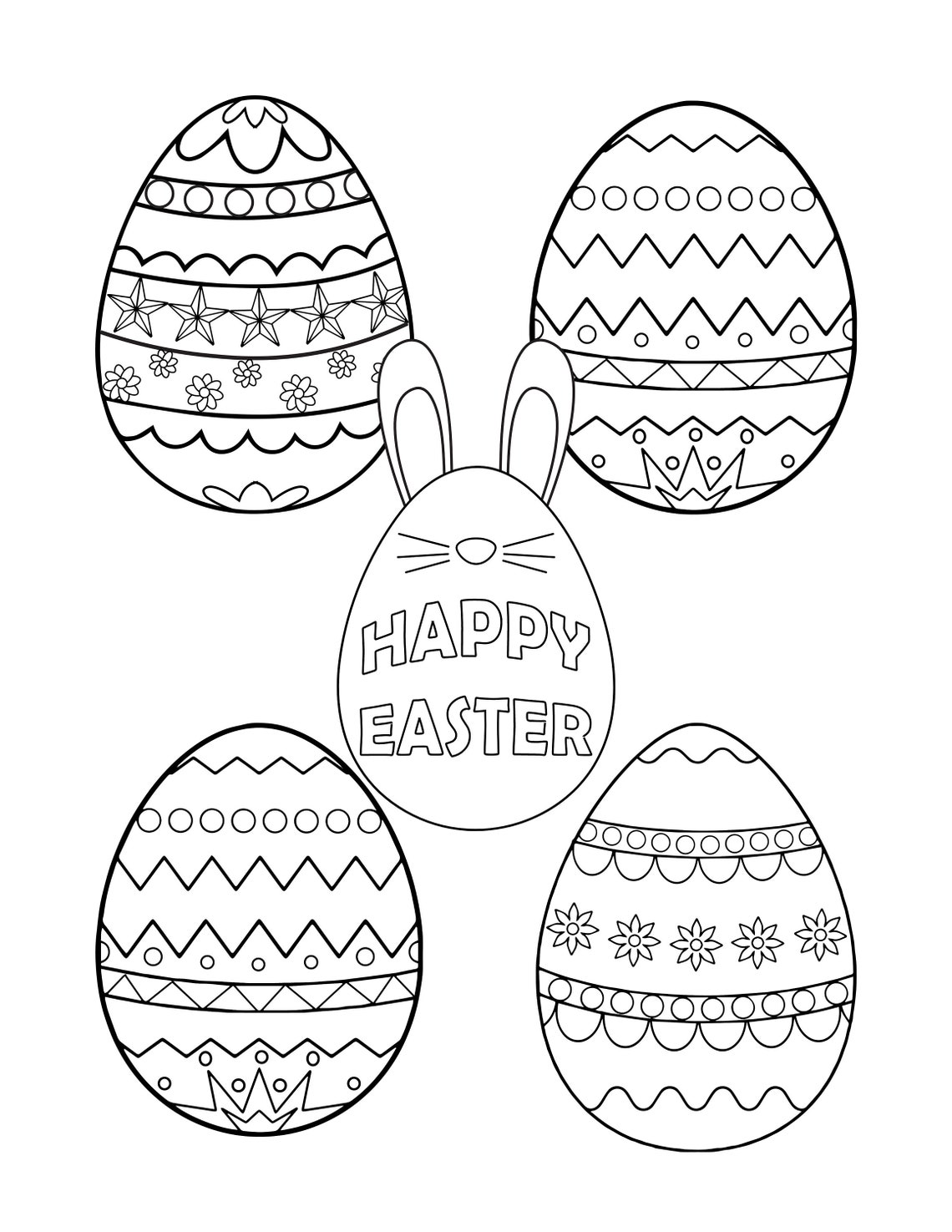 Easter Coloring Pages, Fun Activity for Kids, Coloring Pages PDF, Kids ...