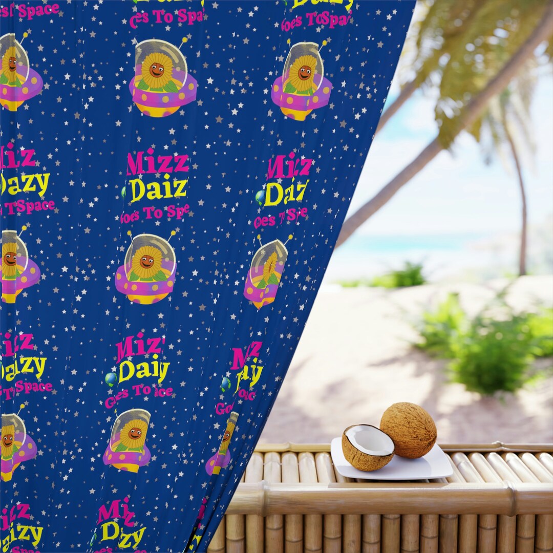Curtain for Kids Bedroom Mizz Daizy Goes to Space Window Curtains 1 ...