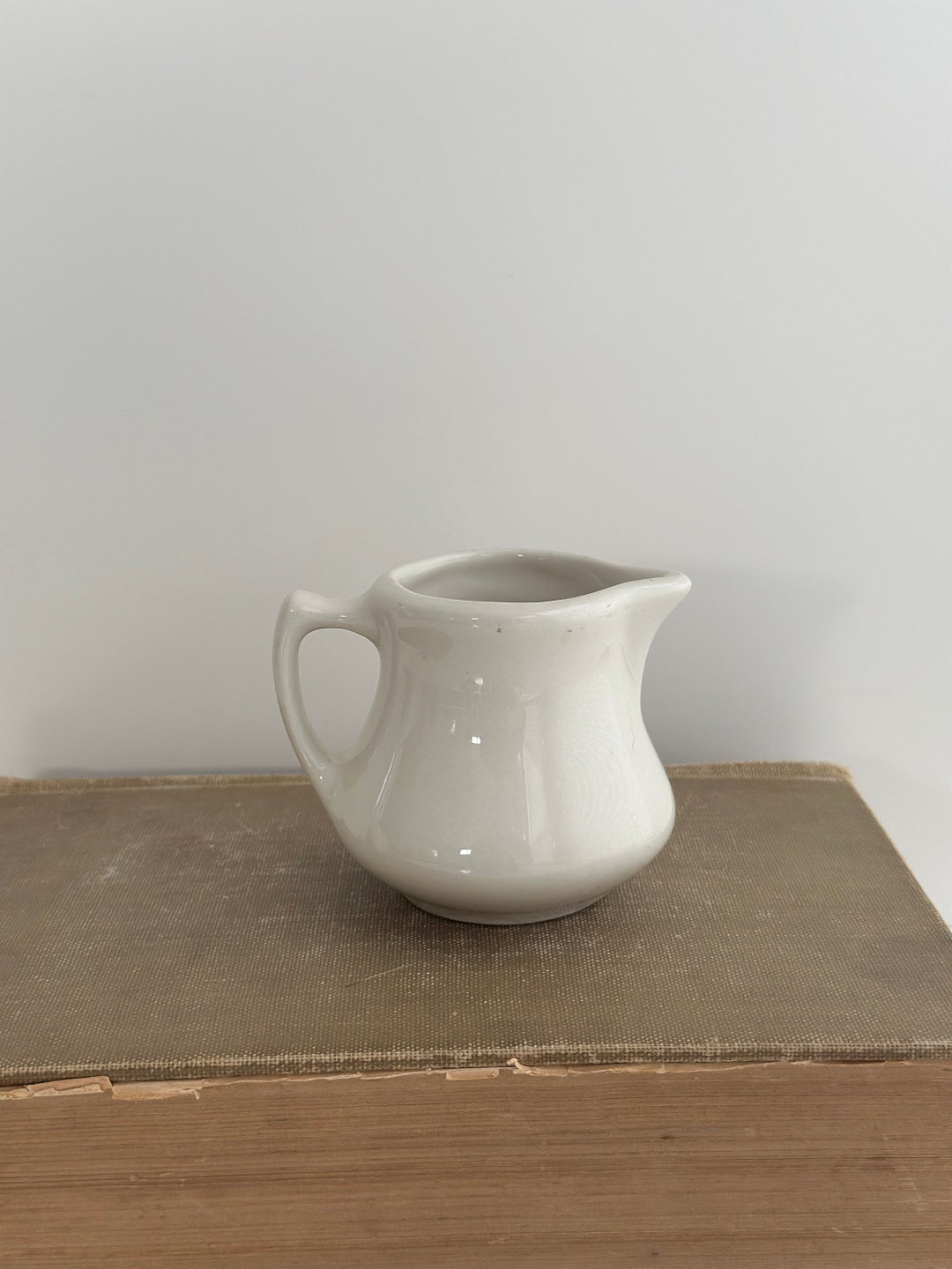 Vintage Mini Creamer Pitcher, White Creamer Pitcher, Hall Pottery ...