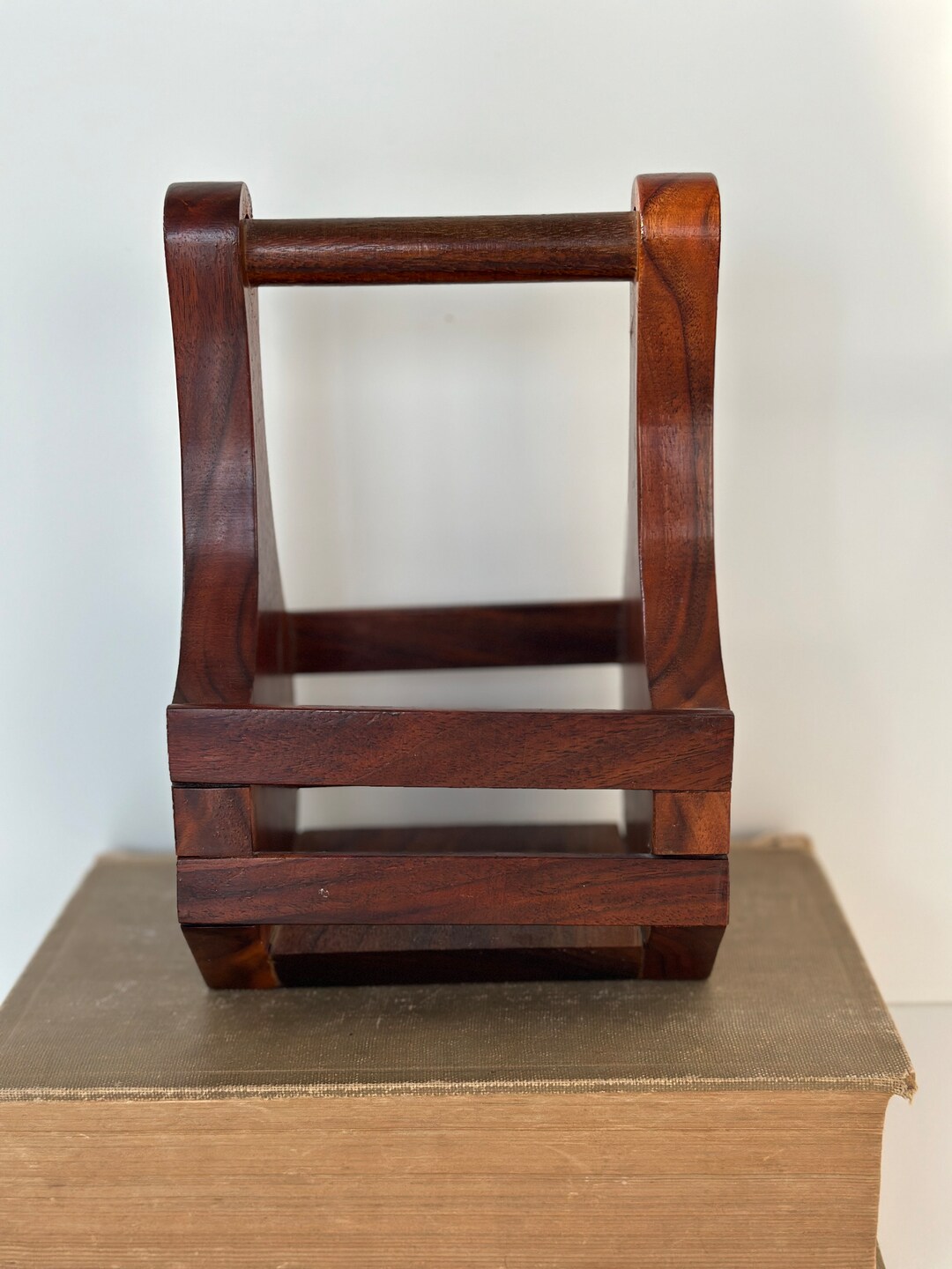 Vintage Wood Basket W/ Handle, Wood Caddy - Etsy