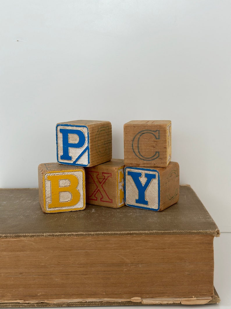 Vintage Wood Blocks, Set of 5 Wood Blocks, Found Wood Blocks - Etsy