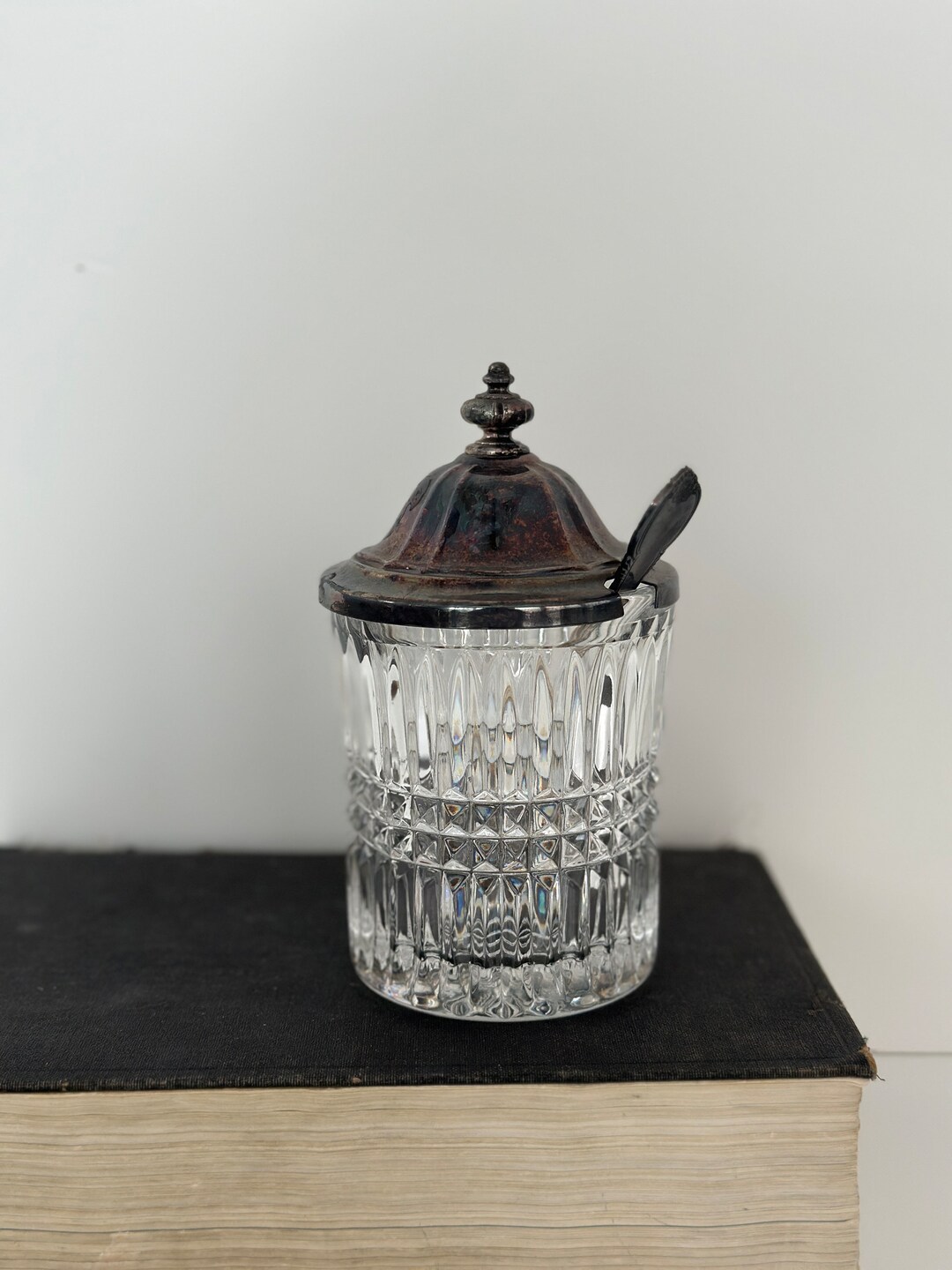 Vintage Silver & Glass Jelly/jam Jar With Spoon, Vintage Kitchen ...