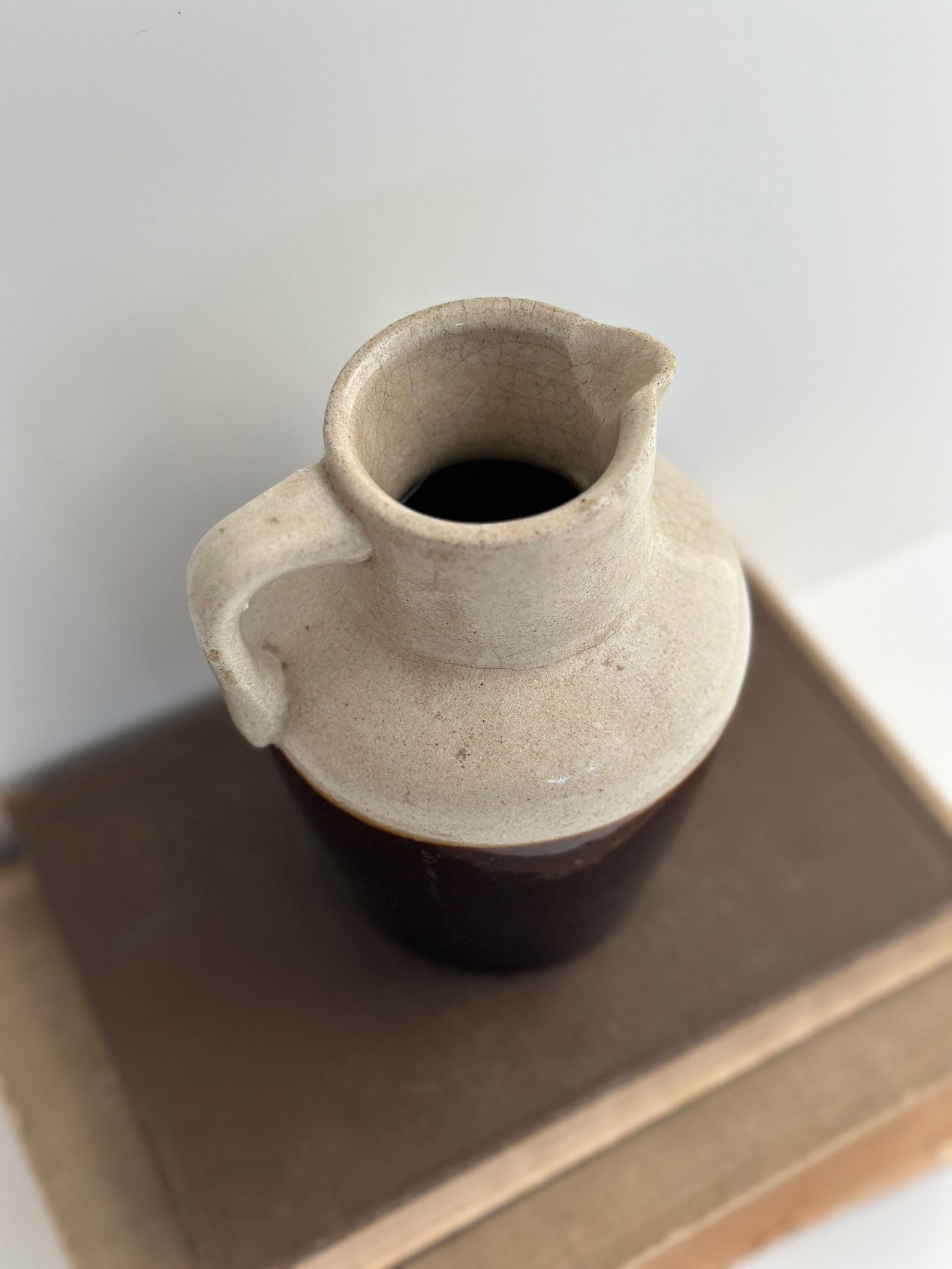 Vintage Small Dipped Brown Pitcher, Tan/grey & Brown Pitcher - Etsy