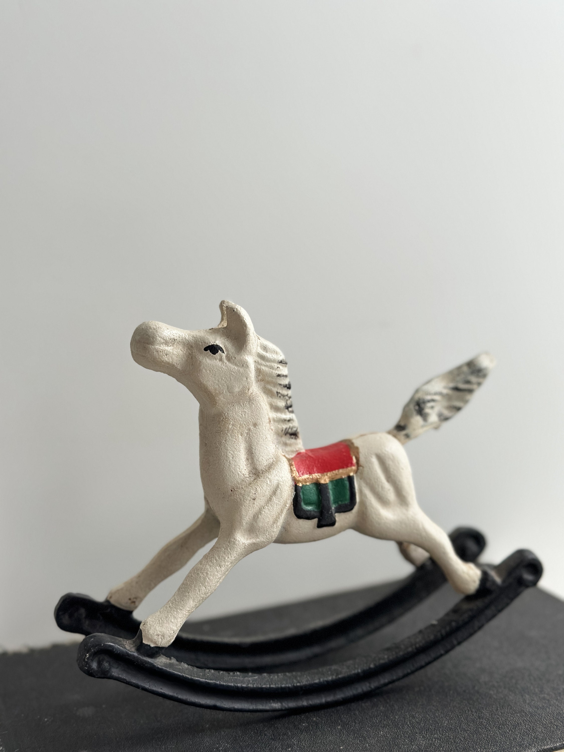 Vintage Cast Iron Rocking Horse - Etsy