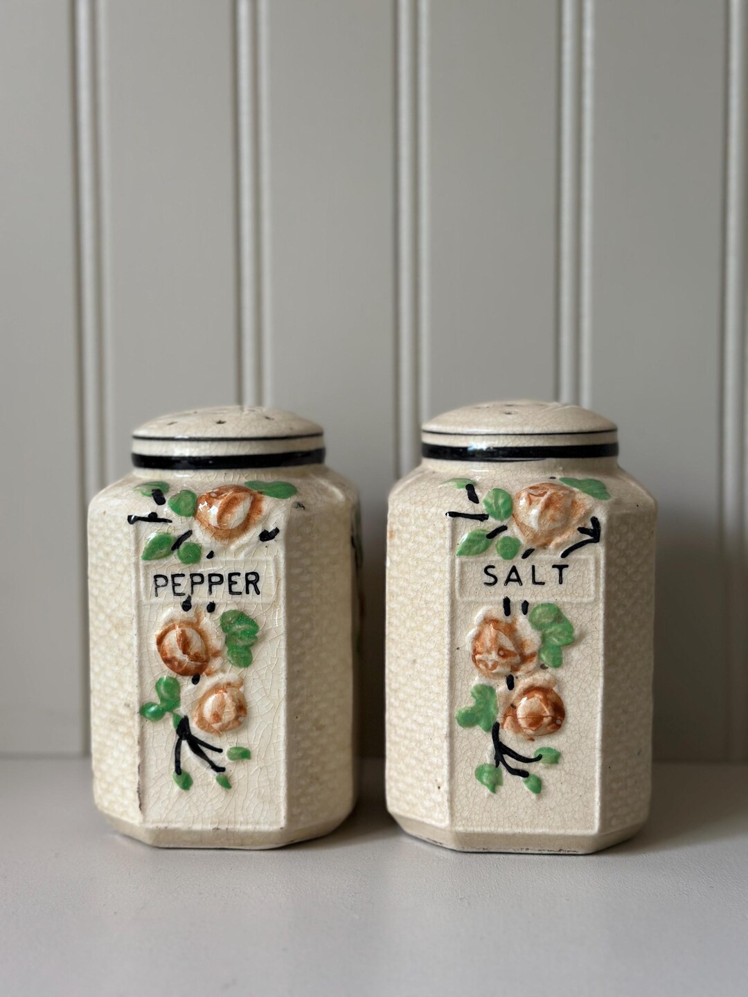 Cottagecore Salt and Pepper Shakers – Vintage Ceramic Floral Kitchen ...