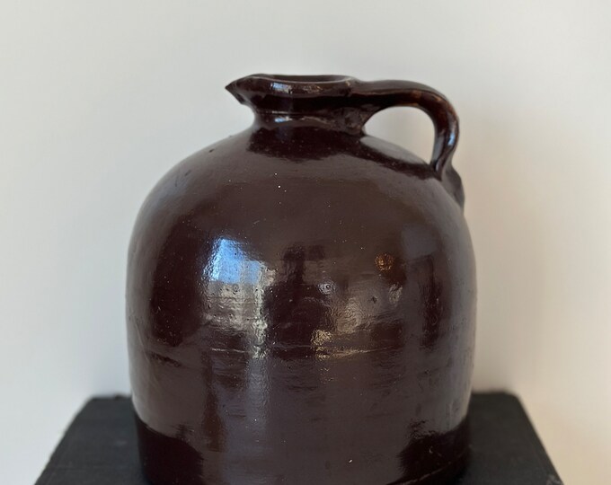 Vintage Brown Stoneware Jug, Stoneware Jug, Small Brown Jug, Vintage ...