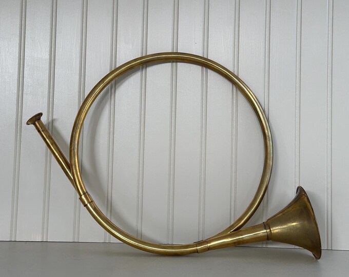 Vintage Brass French Horn, Large Brass French Horn, Antique Brass Horn ...