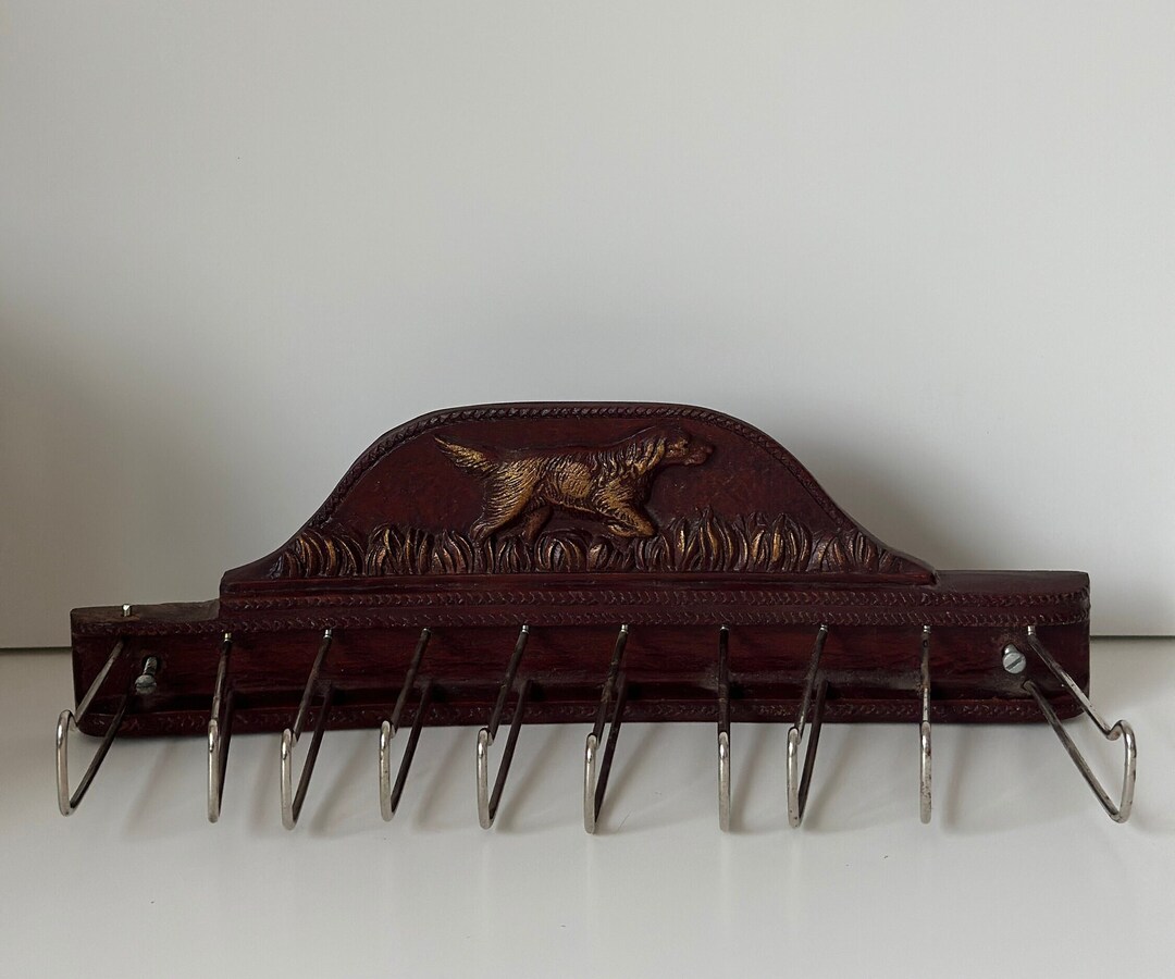 Vintage Tie Rack, Vintage Belt Rack, Brown/red Vintage Wall Hanging ...