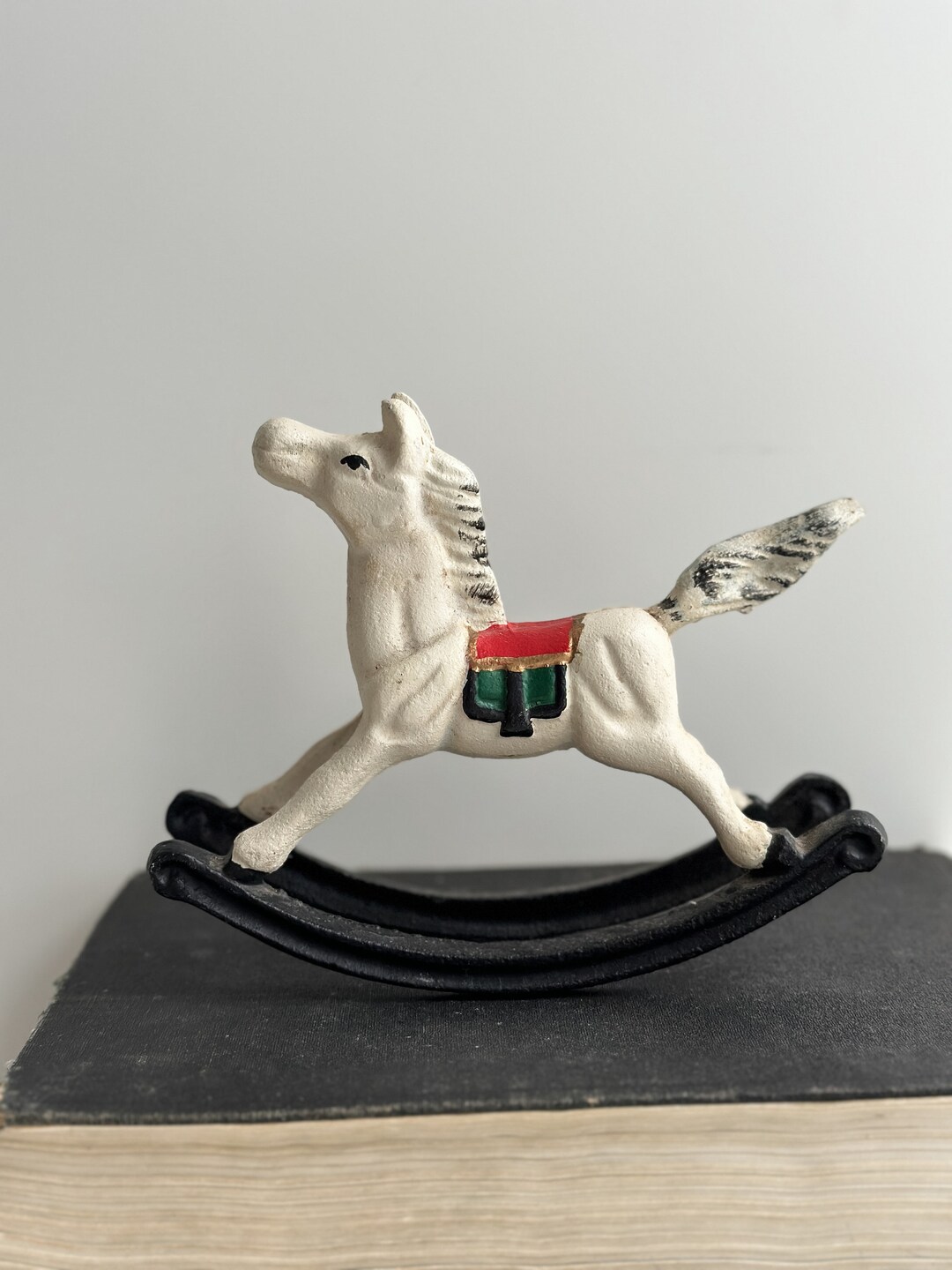 Vintage Cast Iron Rocking Horse - Etsy