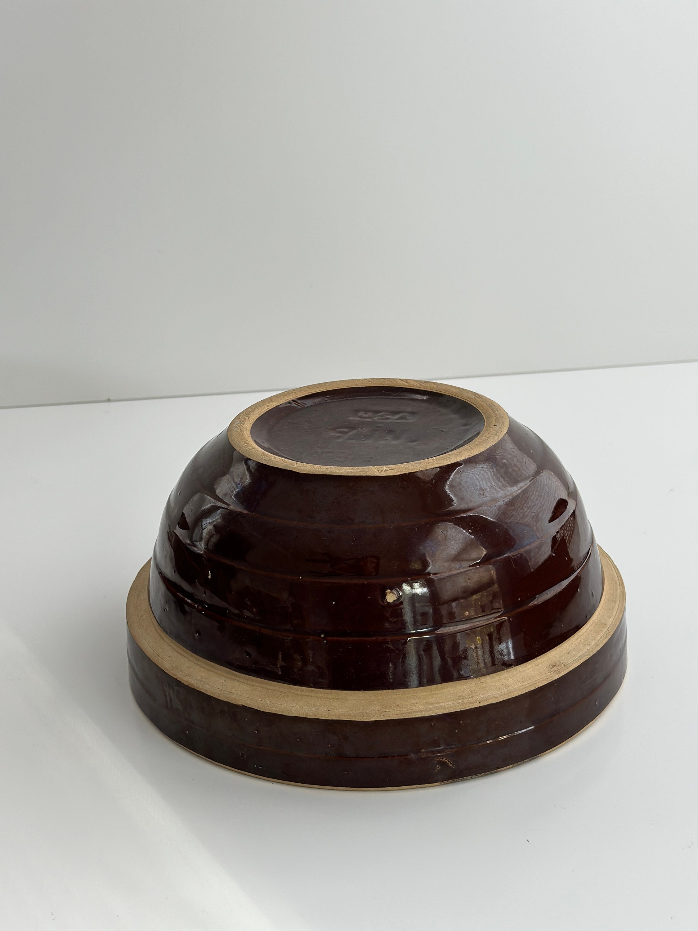 Vintage Brown Stoneware Bowl Vintage USA Brown Glazed Bowl - Etsy