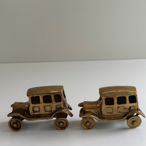 Vintage Brass Cast Model T Ford Sedan, Antique Brass Car Collectibles ...