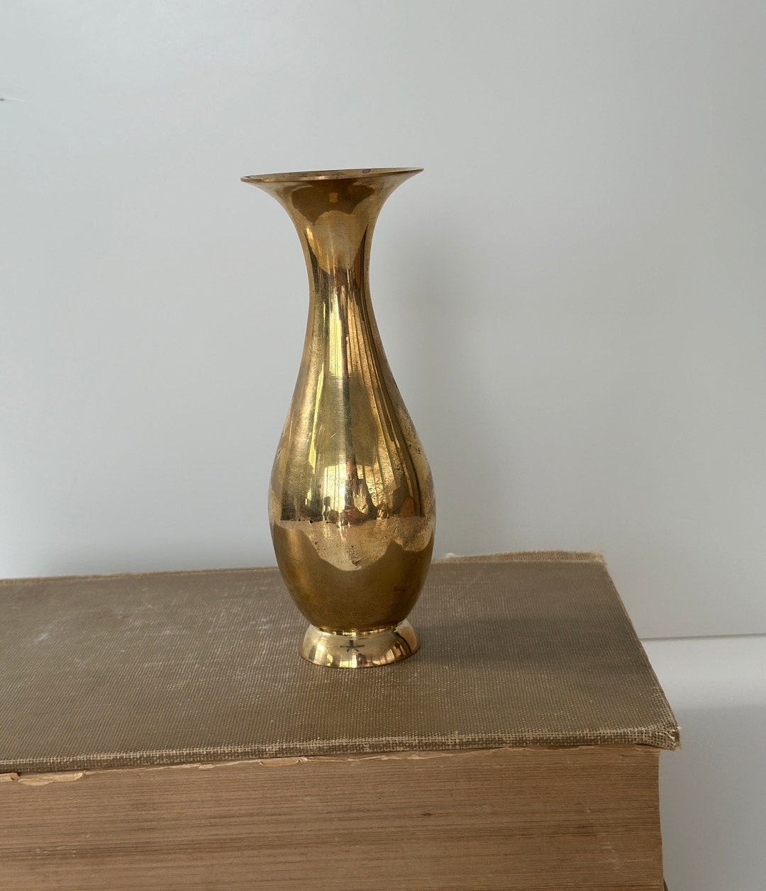 Vintage Brass Vase, Small Gold Vase, Antique Brass Vase, Vintage Brass ...