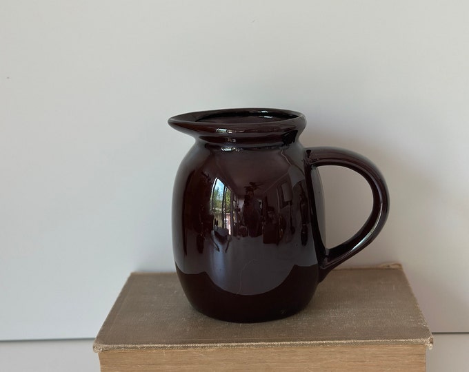 Vintage Brown Ceramic Pitcher, Brown Pitcher, Found Pitcher - Etsy