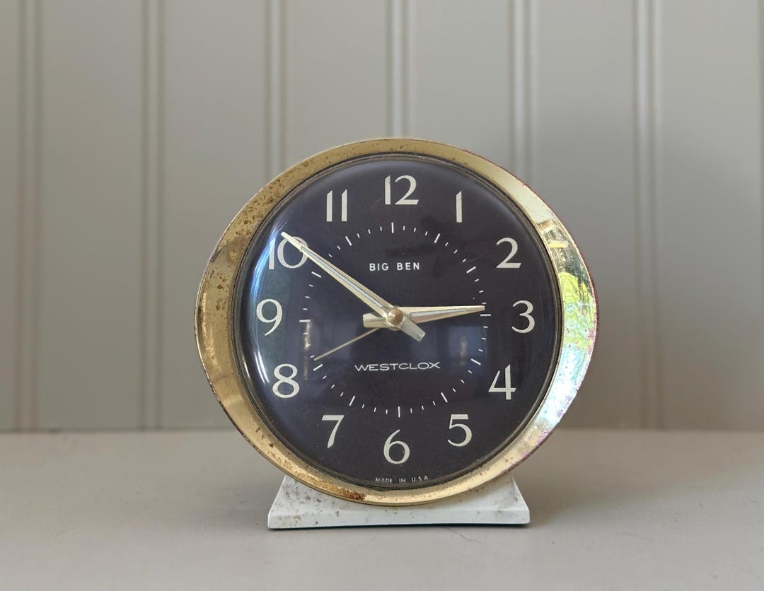 Vintage Gold Clock, MCM Gold Clock, Big Ben Clock, Vintage Styling ...