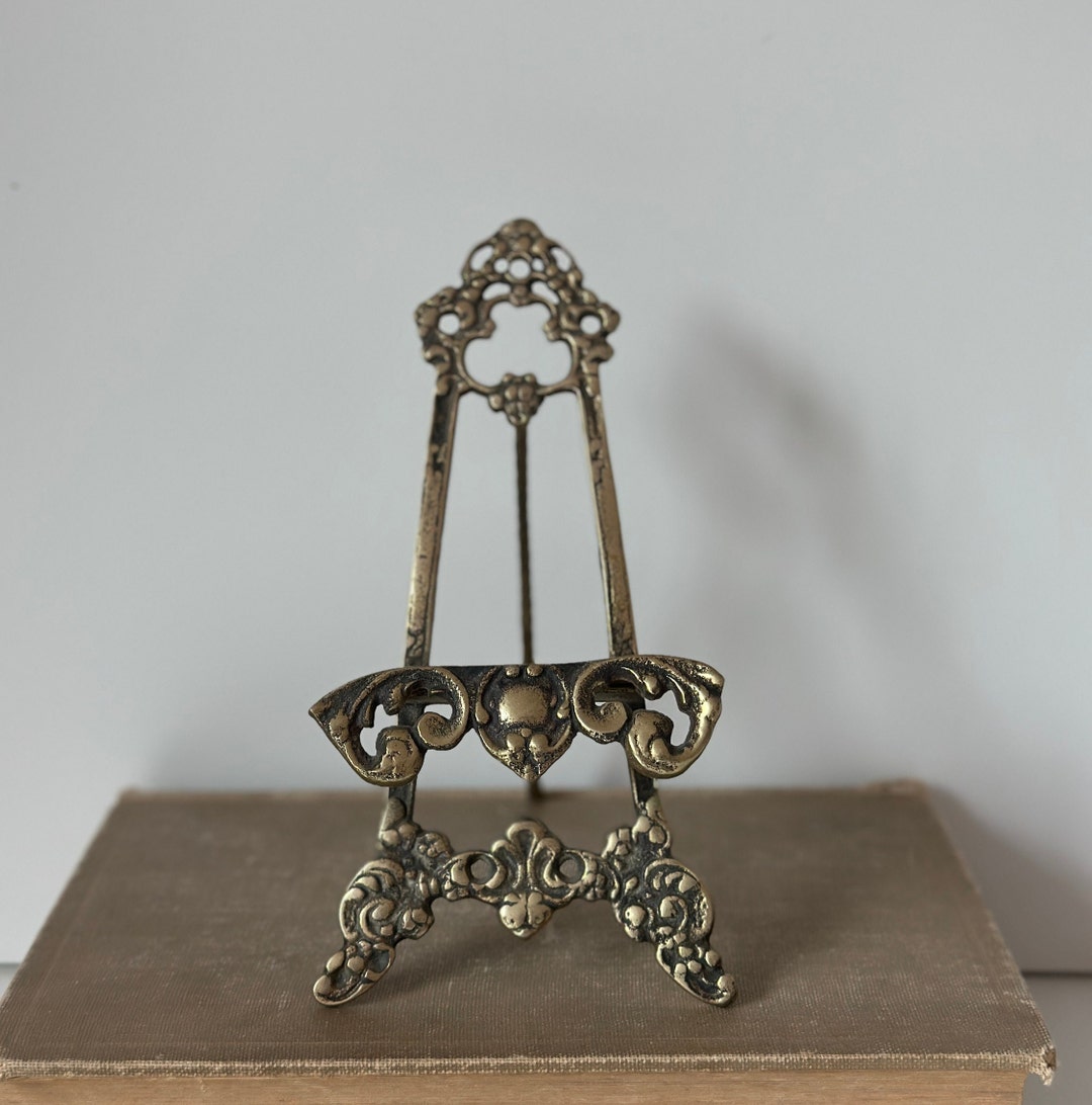 Vintage Small Brass Easel, Antique Brass Easel, Ornate Vintage Decor ...