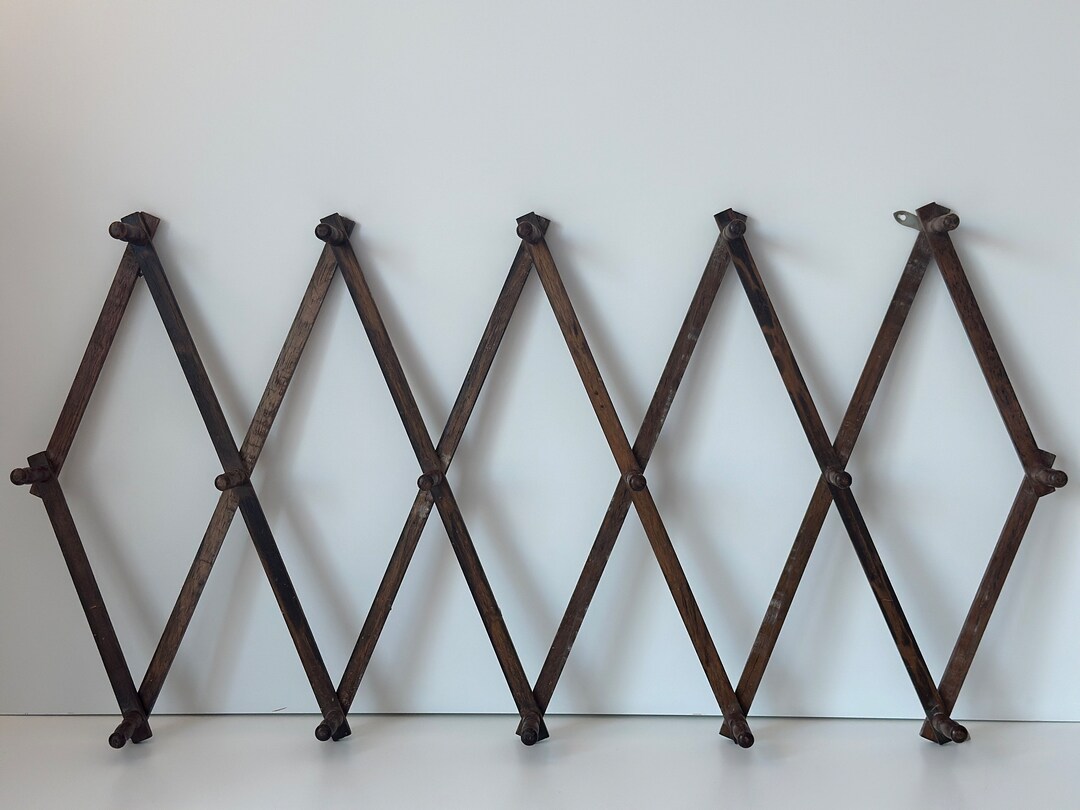 Vintage Large Wooden Accordion Peg Rack, Found Accordion, Vintage Wood ...