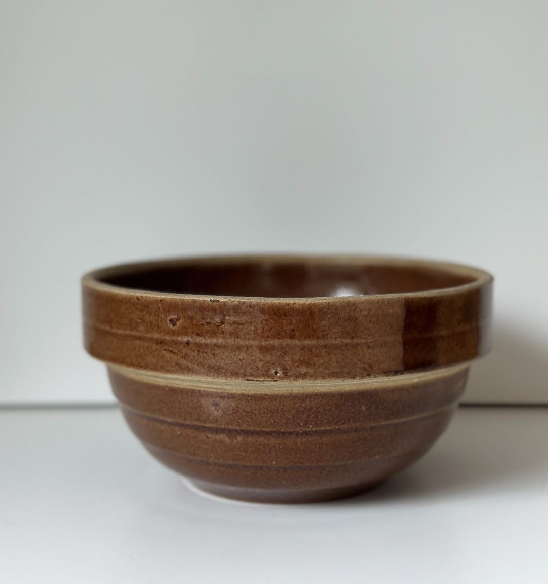 Vintage Brown Crock Bowl, Vintage Brown Bowl, Brown Stoneware, Small ...