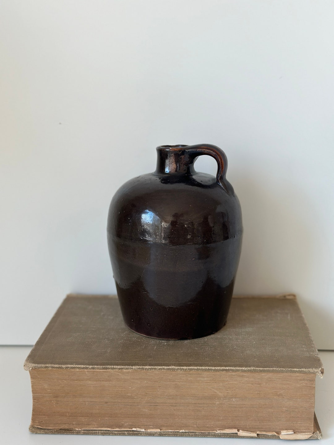 Vintage Brown Stoneware Jug, Small Brown Jug, Antique Stoneware Jug ...