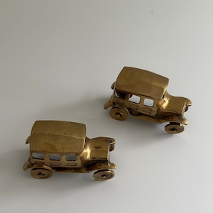 Vintage Brass Cast Model T Ford Sedan, Antique Brass Car Collectibles ...
