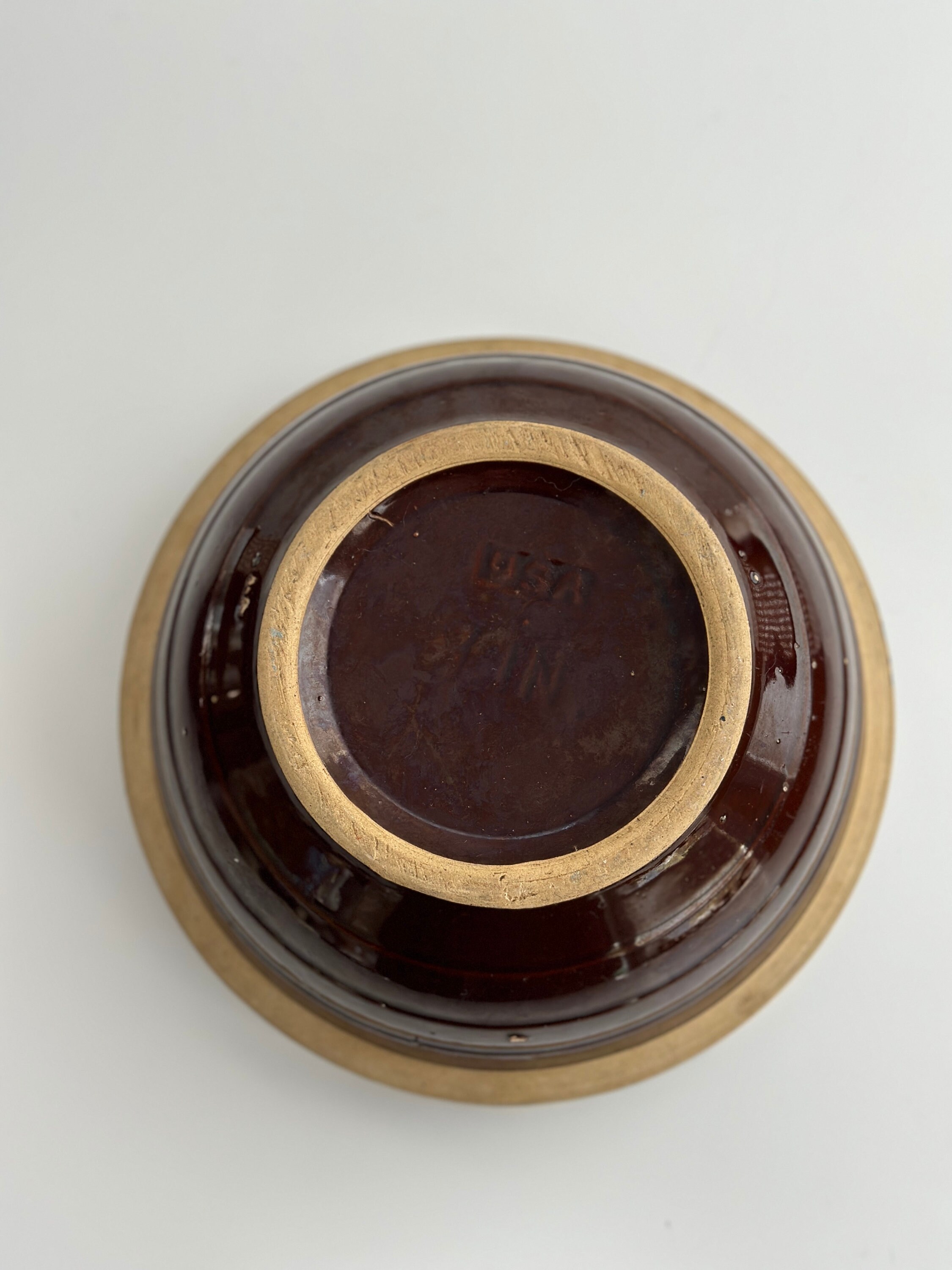 Vintage Brown Stoneware Bowl Vintage USA Brown Glazed Bowl - Etsy
