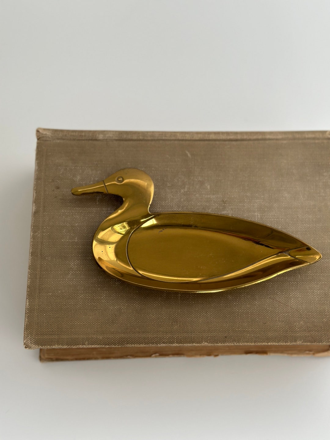 Vintage Brass Duck Trinket Dish, Small Brass Duck Trinket Dish - Etsy