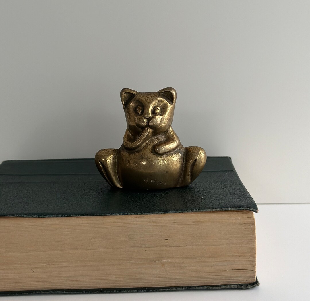 Vintage Brass Panda Bell, Vintage Brass Bear Bell, Vintage Nursery ...