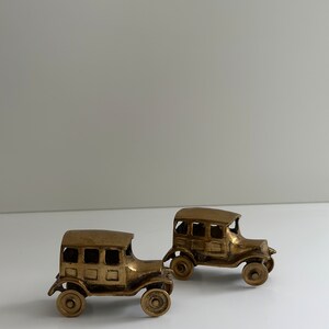 Vintage Brass Cast Model T Ford Sedan, Antique Brass Car Collectibles ...