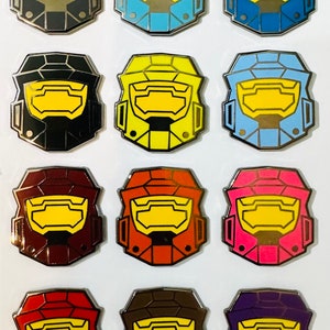 Red and Blue Helmet Pins - Etsy