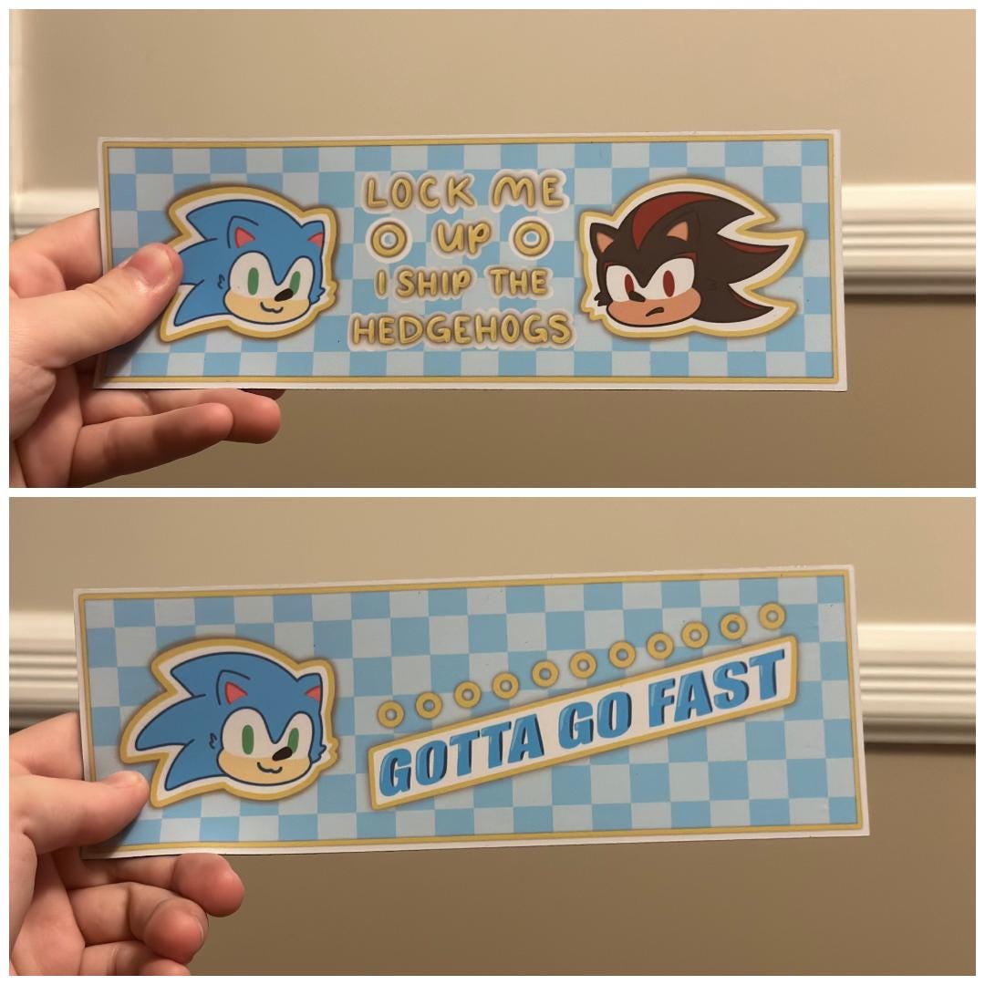 Blue and Emo Hedgehog Bumper Magnets Sonadow - Etsy