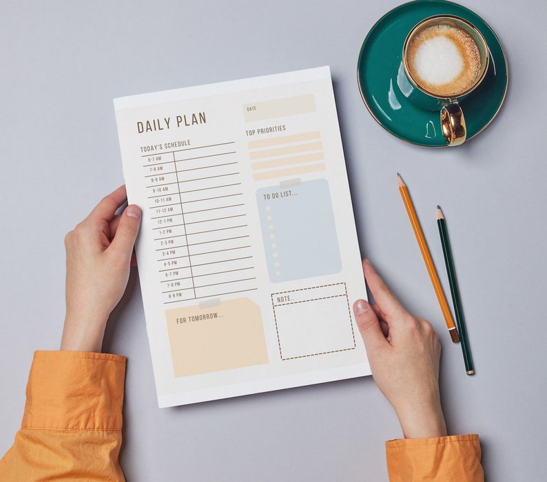 Plan for the Day Printable Daily Planner Simple Single Sheet Personal ...