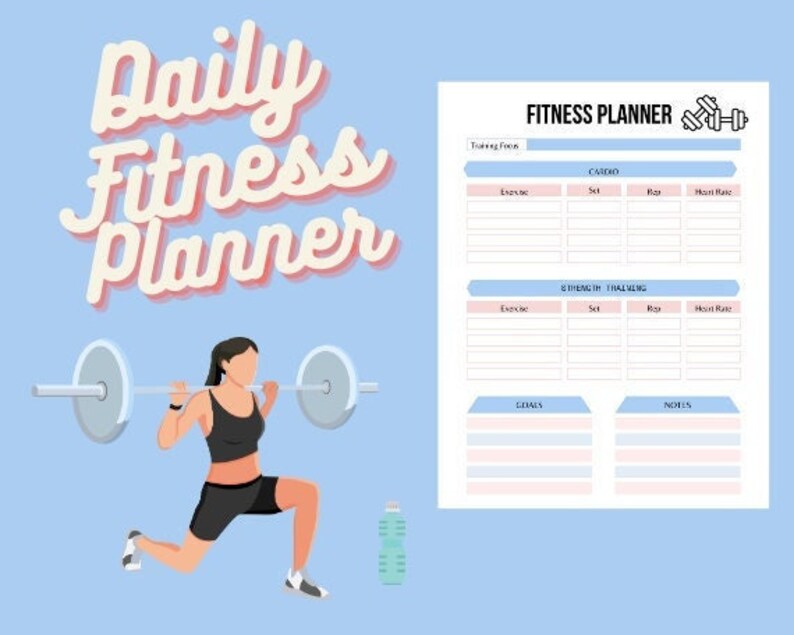 Daily Workout Planner | Printable Workout Plan | Personal Workout Plan ...