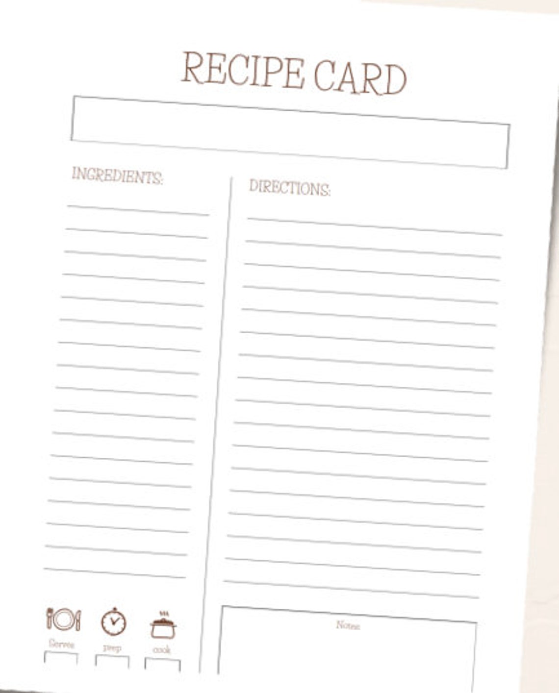 Printable Recipe Book | Digital Download | Recipe Cards| - Etsy