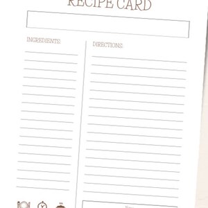 Printable Recipe Book | Digital Download | Recipe Cards| - Etsy