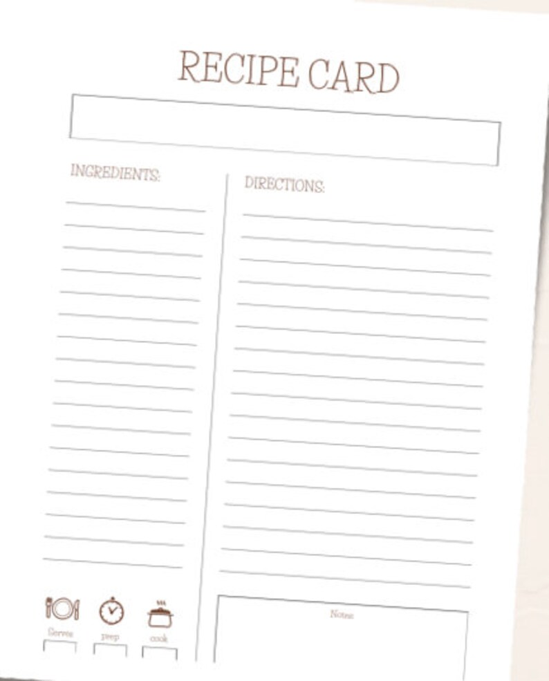 Printable Recipe Book | Digital Download | Recipe Cards| - Etsy