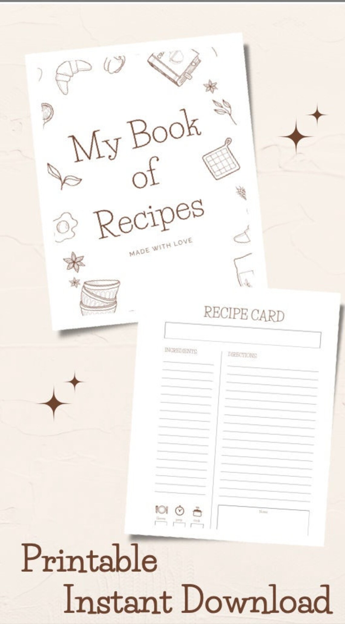Printable Recipe Book | Digital Download | Recipe Cards| - Etsy