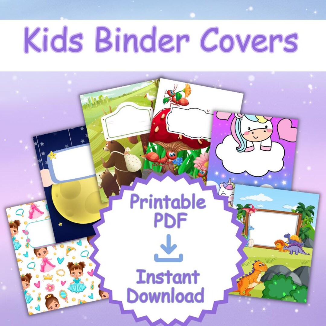 Printable Binder Covers for Kids Fun and Colorful Binder Covers School ...