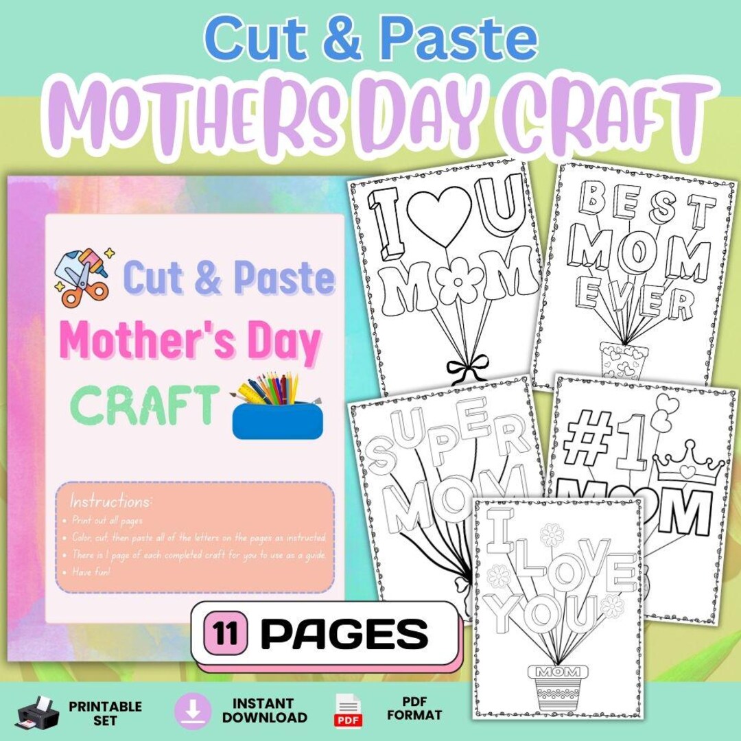 Cut and Paste Mothers Day Craft Classroom Mother Day Daycare Mother Day ...