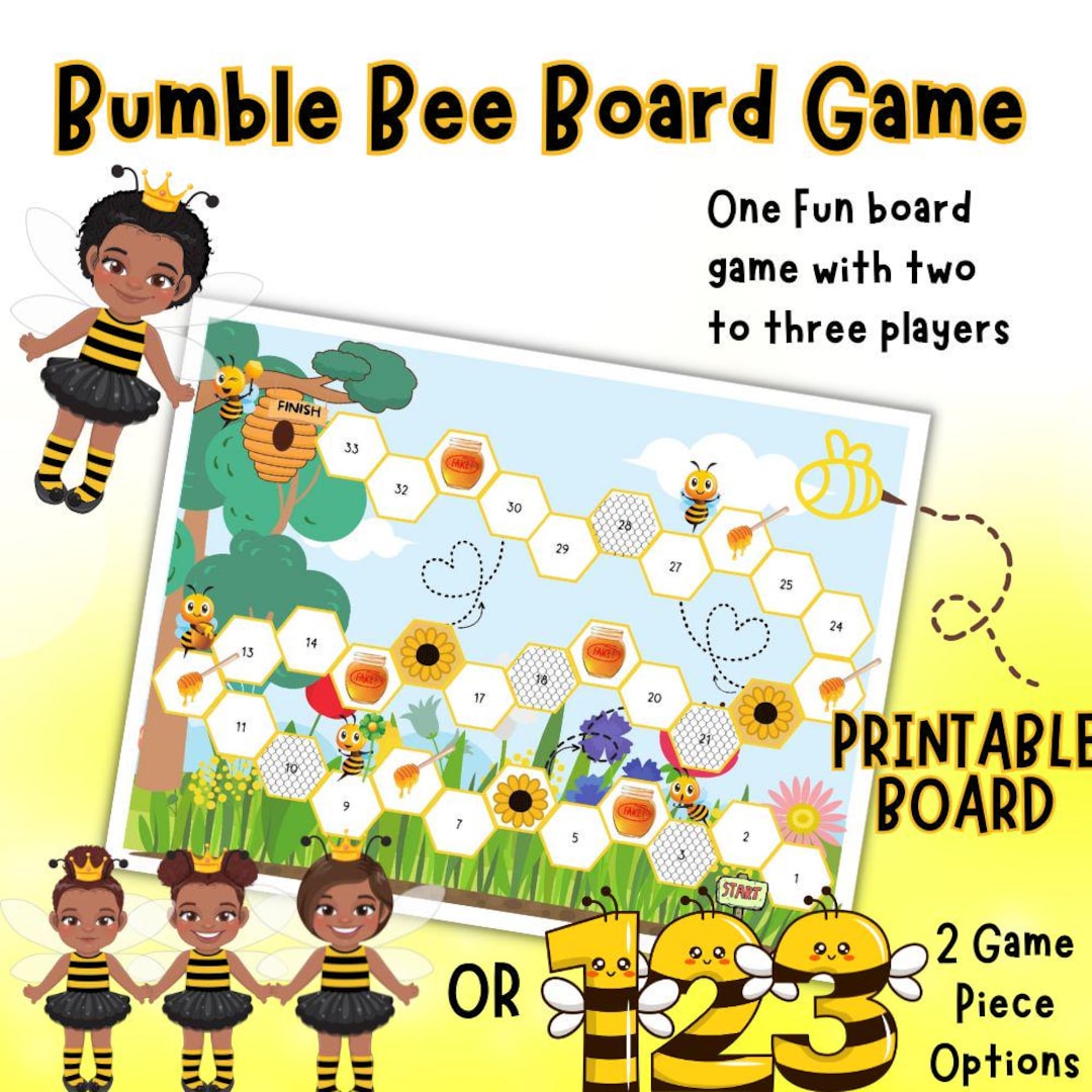 Bumble Bee Board Game for Preschool Kids 3 Pages Printable Preschool ...